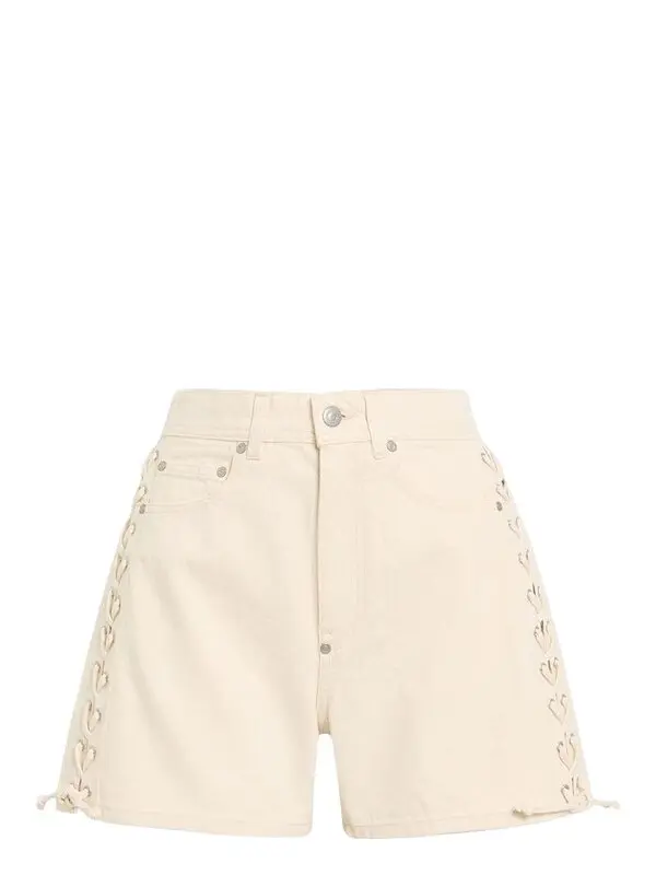 Stella McCartney Lace-up Denim Shorts - Ecru