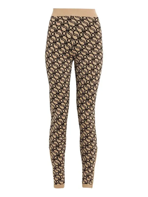 Stella McCartney Jacquardknit Wool Leggings - Sand