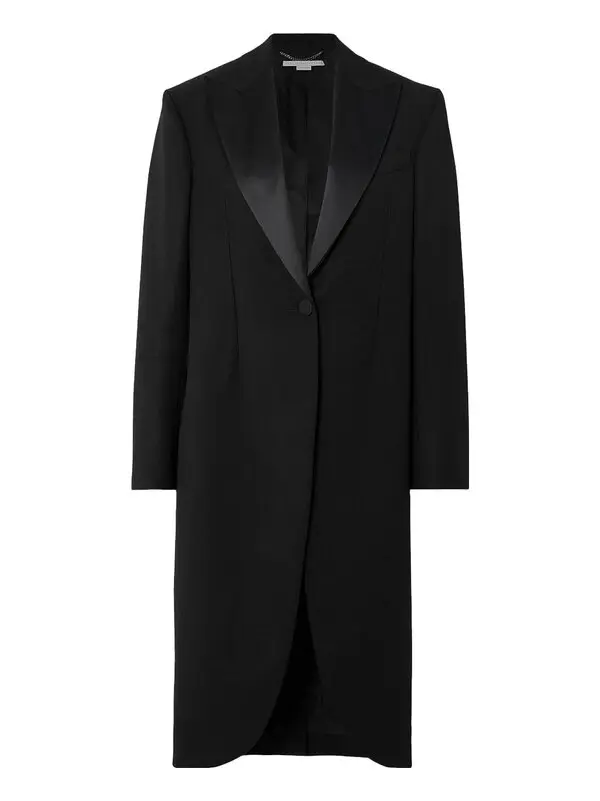 Stella McCartney Satintrimmed Wool-twill Coat - Black