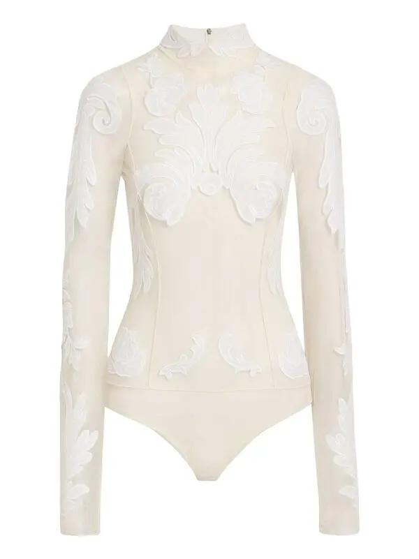 Stella McCartney Guipure Lace And Tulle Bodysuit - White