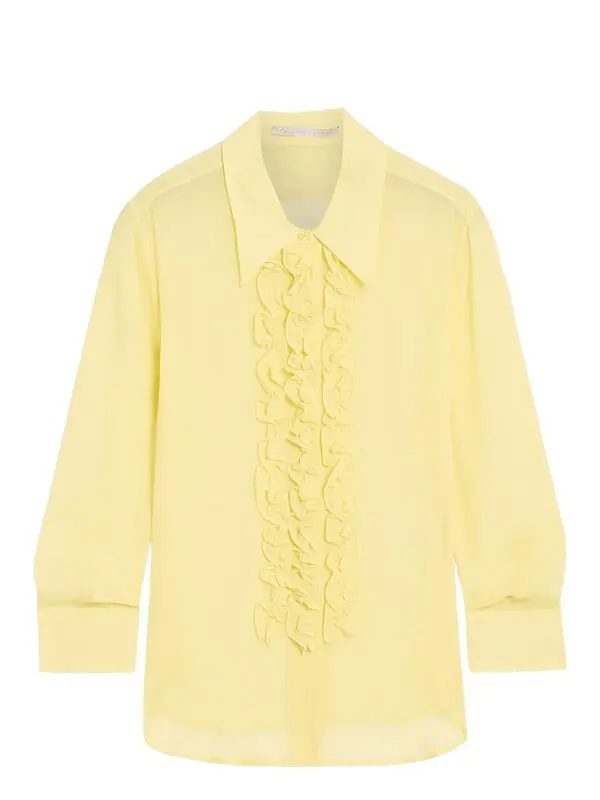 Stella McCartney Ruffled Silk-georgette Shirt - Yellow