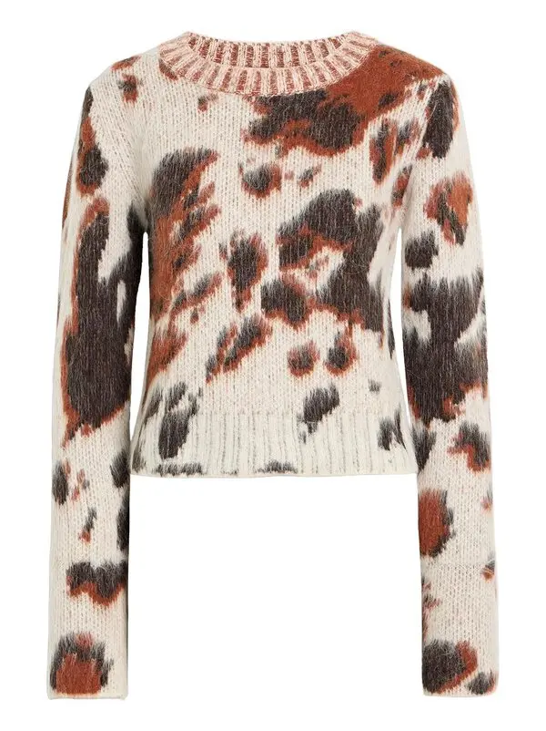 Stella McCartney Intarsia-knit Brushed Sweater - Off-white