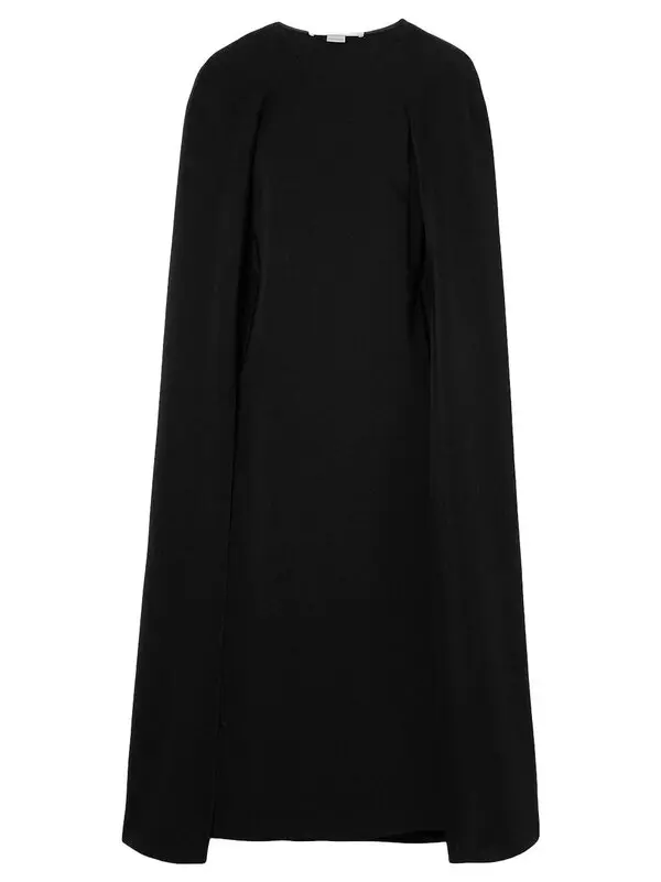 Stella McCartney Cape-effect Crepe Midi Dress - Black