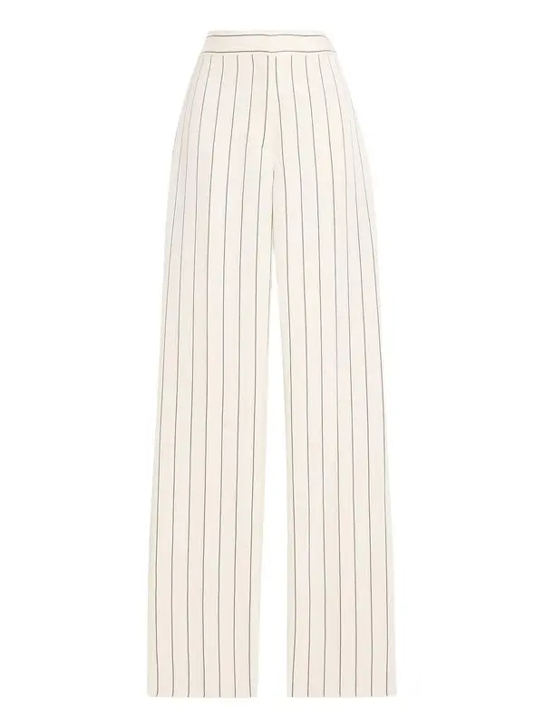 Stella McCartney Striped Jacquard Straight-leg Pants - Ecru