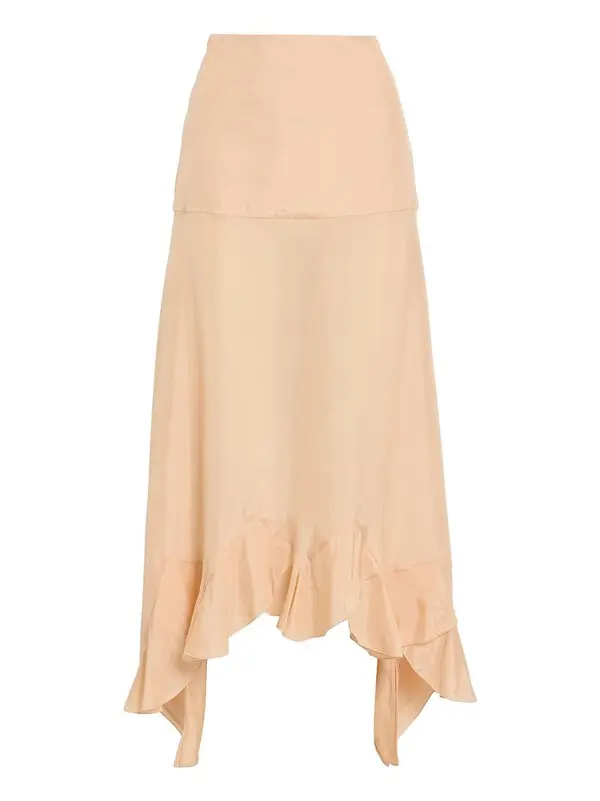 Stella McCartney Asymmetric Silk-satin Maxi Skirt - Peach