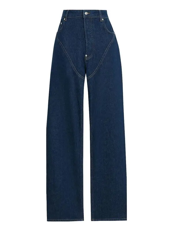 Stella McCartney Printed High-rise Straight-leg Jeans - Dark Denim