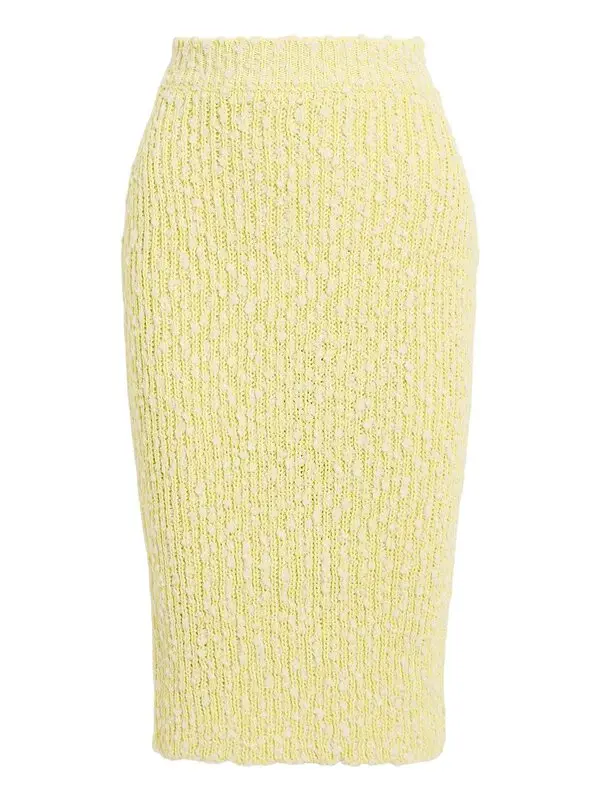Stella McCartney Bouclé-knit Cotton-blend Midi Skirt - Light Green