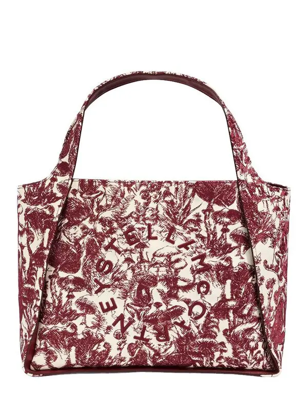 Stella McCartney Embroidered Canvas Tote - Burgundy
