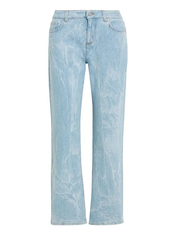 Stella McCartney Faded High-rise Straight-leg Jeans - Light Denim