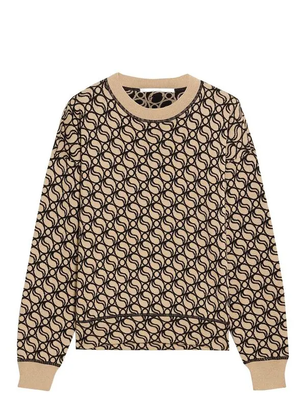 Stella McCartney Jacquard-knit Wool Sweater - Beige