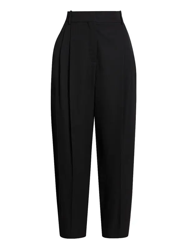 Stella McCartney Dawson Cropped Wool-twill Tapered Pants - Black