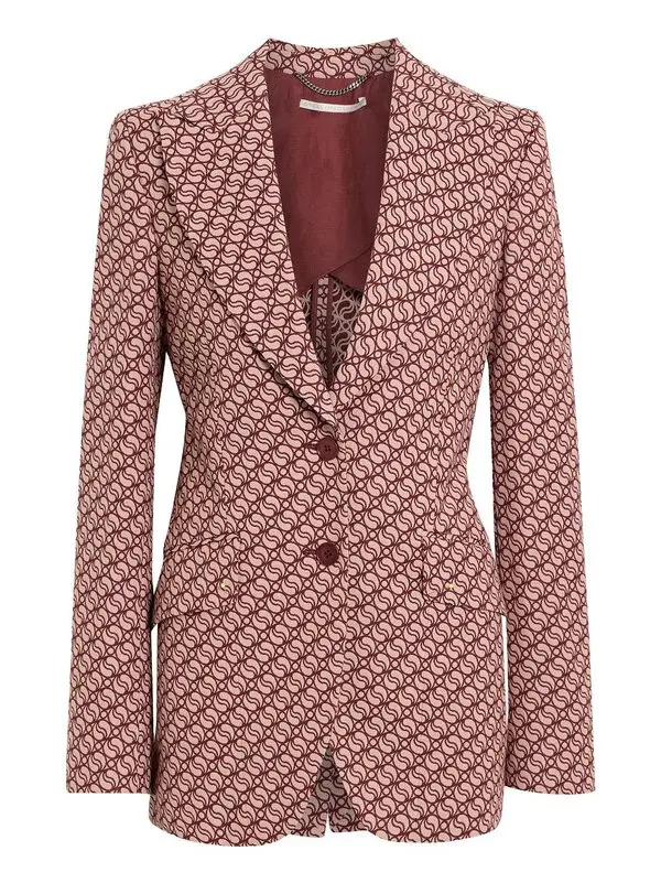 Stella McCartney Wool-blend Jacquard Blazer - Merlot