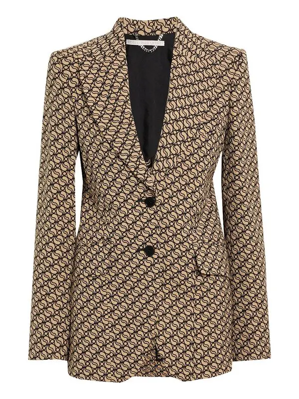 Stella McCartney Wool-blend Jacquard Blazer - Sand