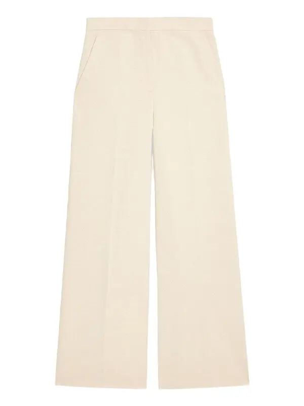 Stella McCartney Cotton And Linen-blend Twill Wide-leg Pants - Ecru