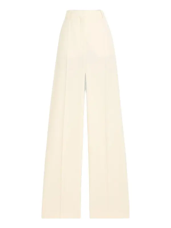 Stella McCartney Wool-crepe Wide-leg Pants - Cream
