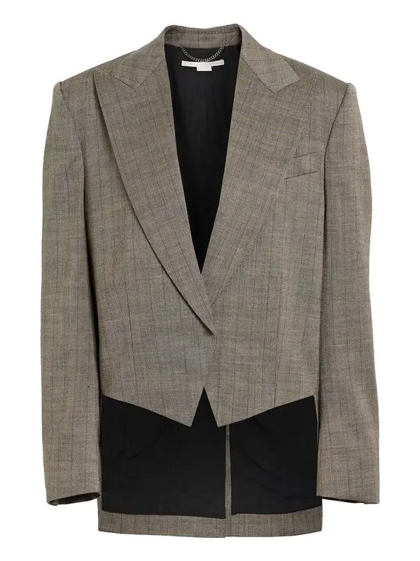 Stella McCartney Asymmetric Pinstriped Wool-blend Twill Blazer - Taupe