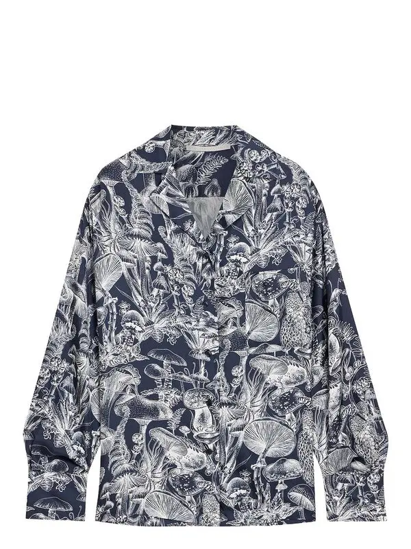 Stella McCartney Printed Silk-twill Shirt - Navy