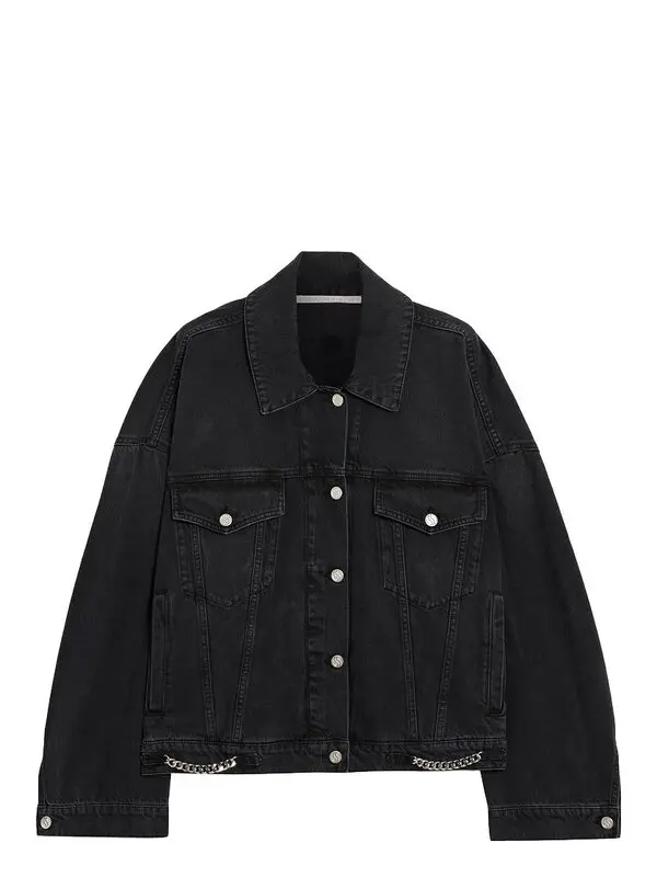 Stella McCartney Oversized Chain-embellished Denim Jacket - Black