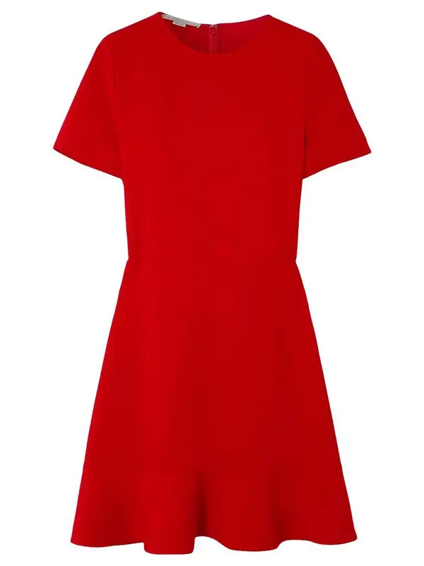 Stella McCartney Ruffled Cady Mini Dress - Red