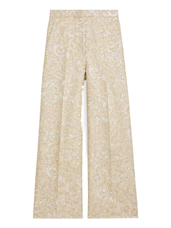Stella McCartney Metallic Brocade Wide-leg Pants - Gold
