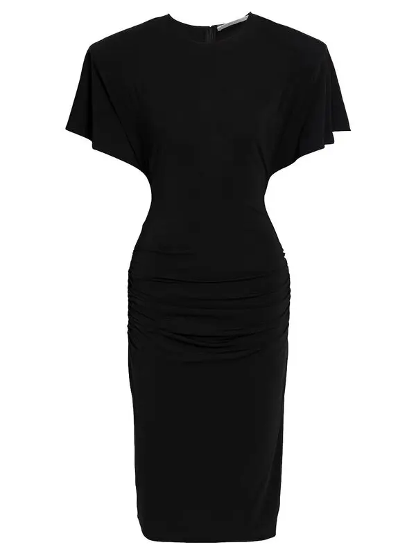 Stella McCartney Ruched Jersey Midi Dress - Black