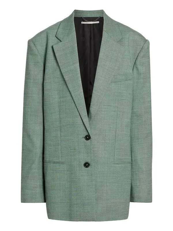Stella McCartney Oversized Wool-blend Twill Blazer - Grey Green