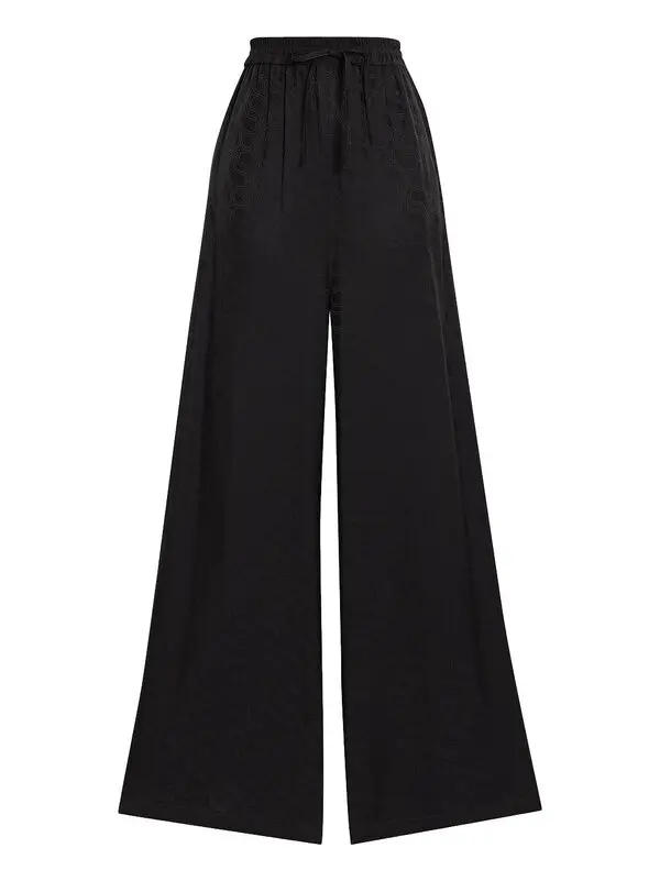 Stella McCartney Crystal-embellished Wide-leg Pants - Black