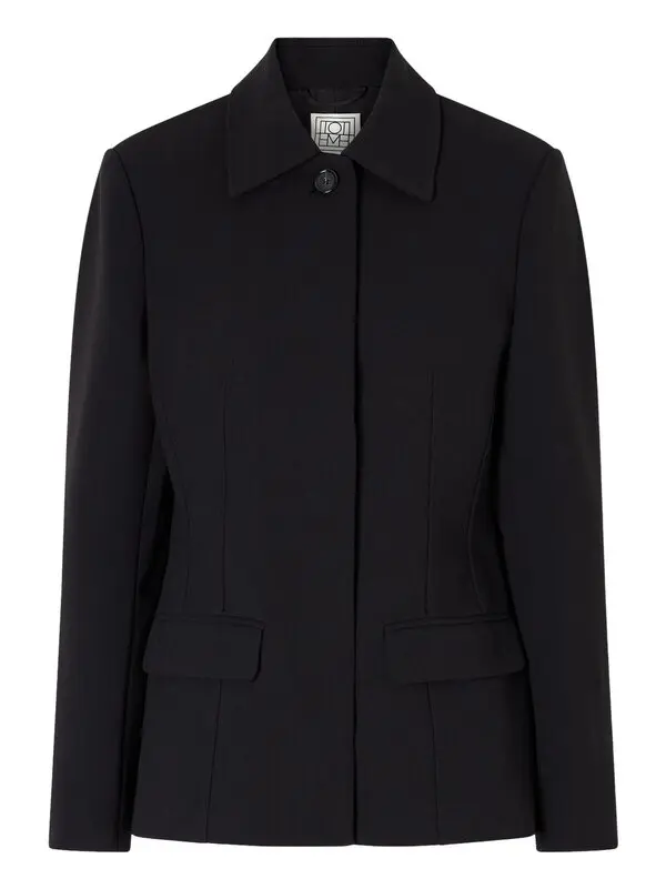 TOTEME Woven Tailored Jacket - Black