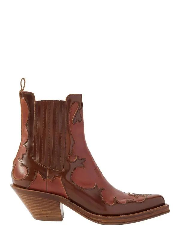 Gabriela Hearst Cassidy 90 Two-tone Leather Ankle Boots - Brown