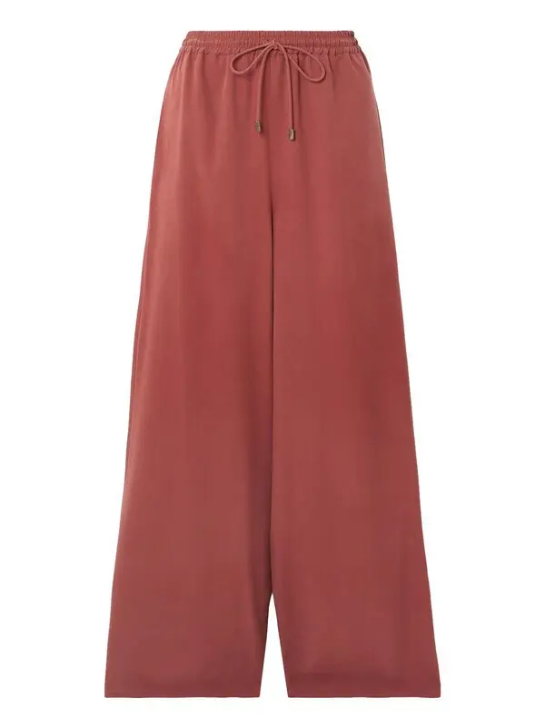 Max Mara Genero Silk Pants - Red