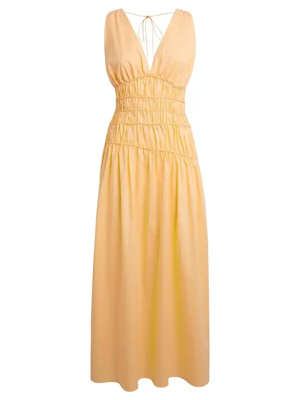 Faithfull The Brand Cotton Saja Maxi Dress - Yellow