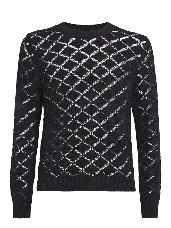 CRAIG GREEN Cotton-blend Pointelle Sweater - Black