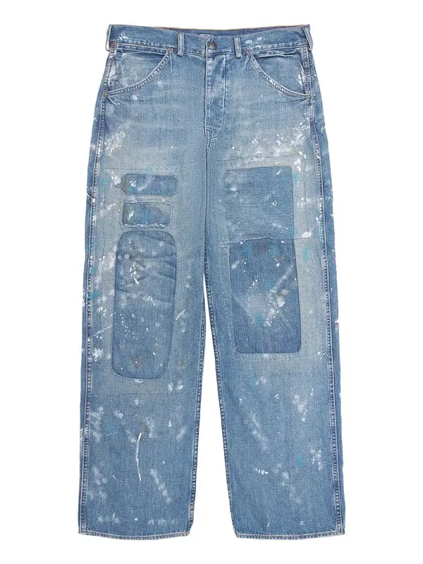 Polo Ralph Lauren Paint-splatter Distressed Straight Jeans - Blue