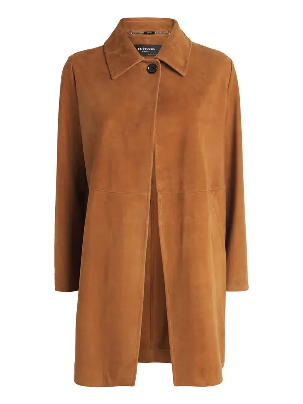 Kiton Suede Overcoat - Brown