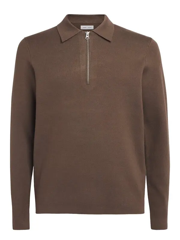 SAMSOE SAMSOE Guna Half Zip Sweater - Brown