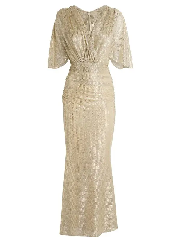 Talbot Runhof Metallic Tulle Gown - Gold