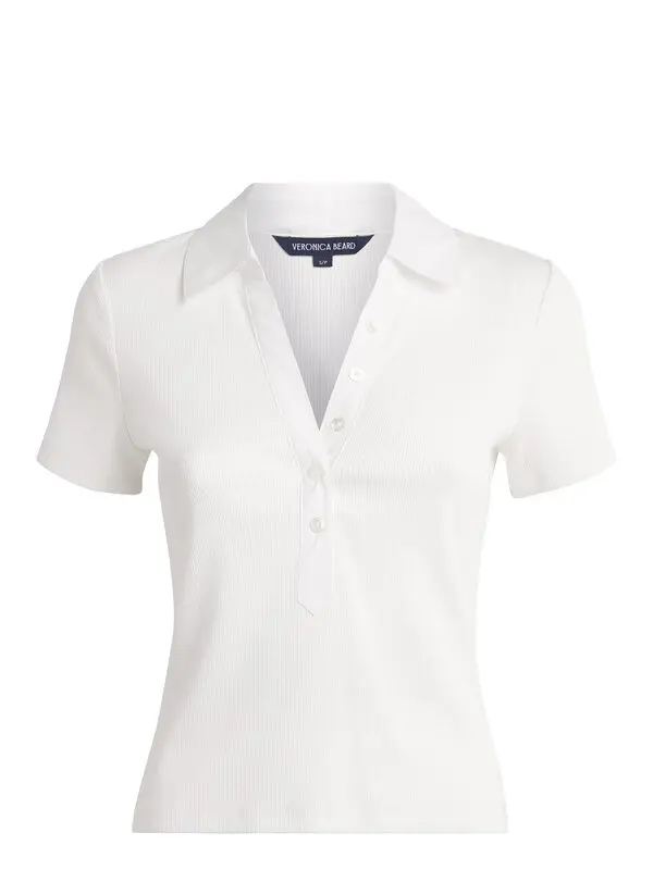 Veronica Beard Stretch-cotton Kearney Polo Shirt - White