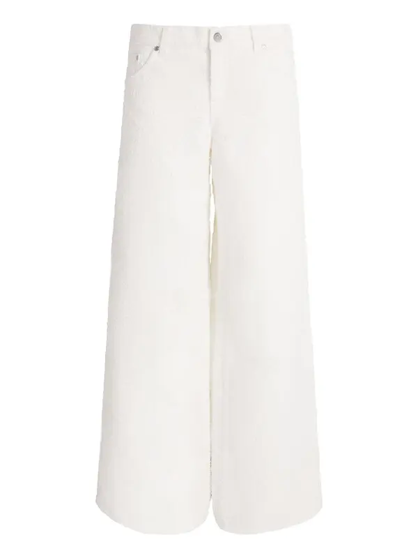 Stella McCartney Bouclé Wide-leg Jeans - White
