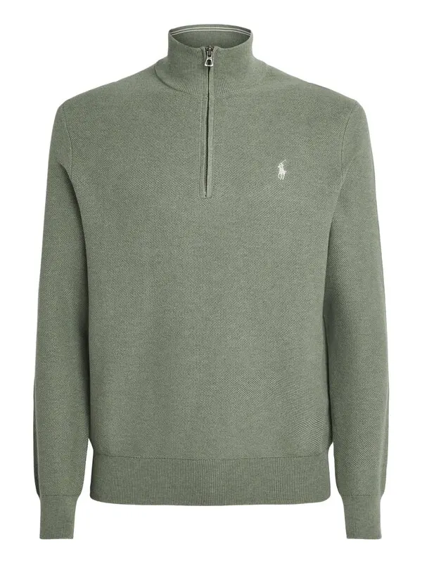 Polo Ralph Lauren Cotton Quarter-zip Sweatshirt - Green