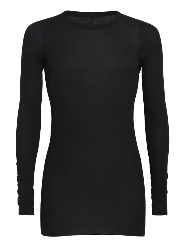 Rick Owens Cotton Jersey Mini Rib T-shirt - Black