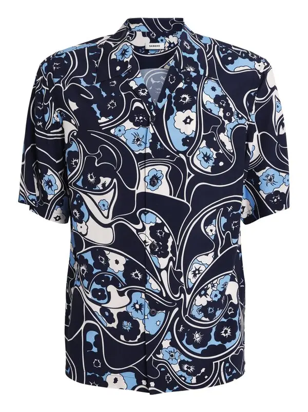 Sandro Short-sleeve Floral Shirt - Blue