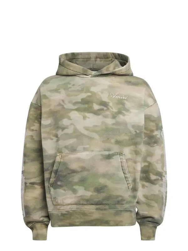 Amiri Cotton Camouflage Bones Hoodie - Green