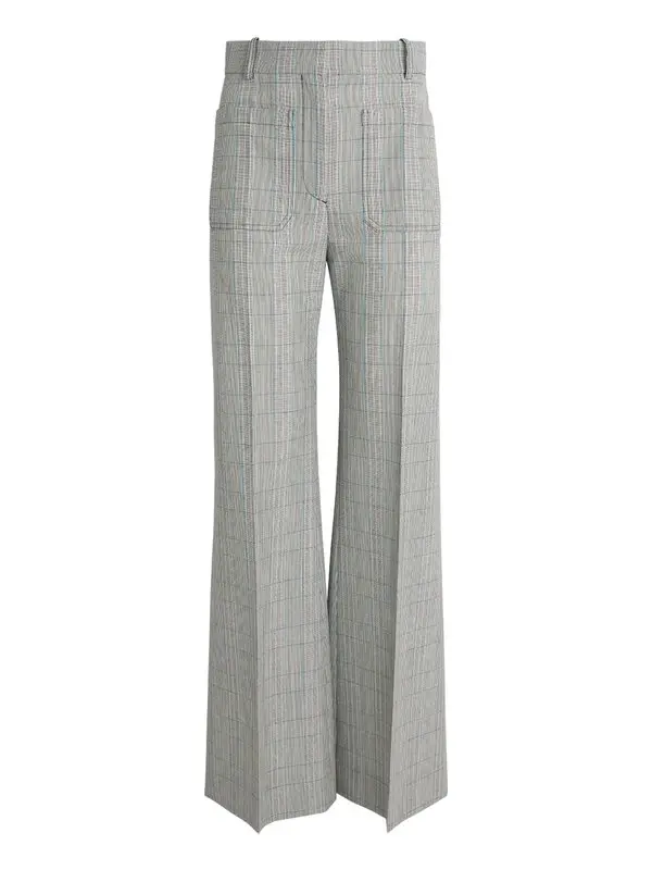 Victoria Beckham Wool Alina Trousers - Grey