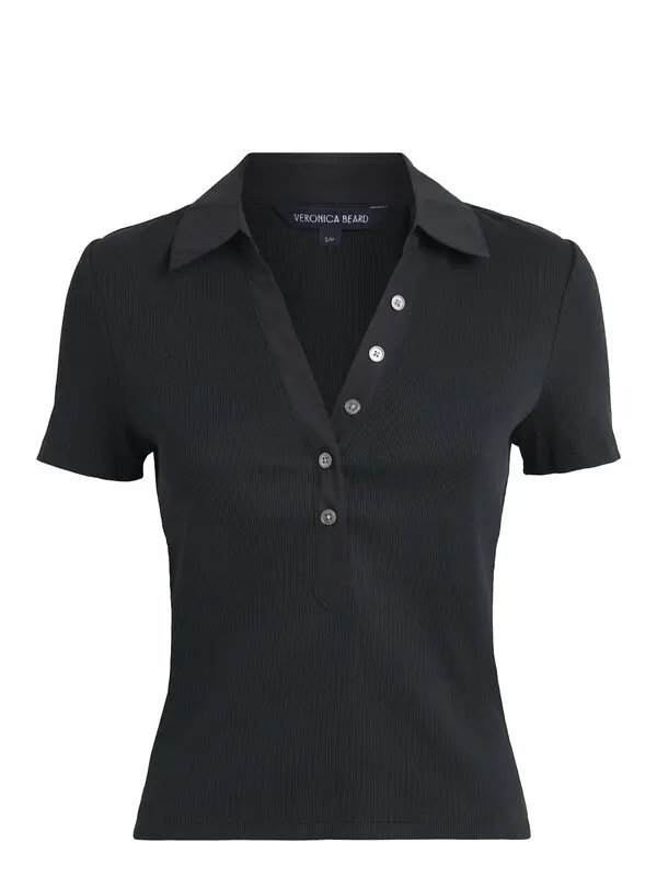 Veronica Beard Cotton-blend Kearney Polo Shirt - Black