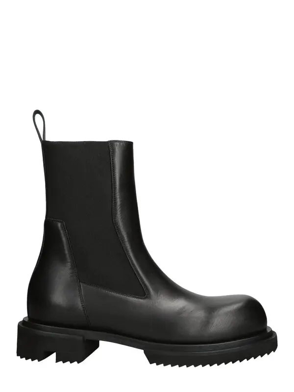 Rick Owens Leather Beatle Gabe Ankle Boots - Black