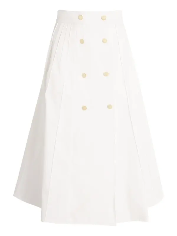 Carolina Herrera Cotton-blend A-line Midi Skirt - White