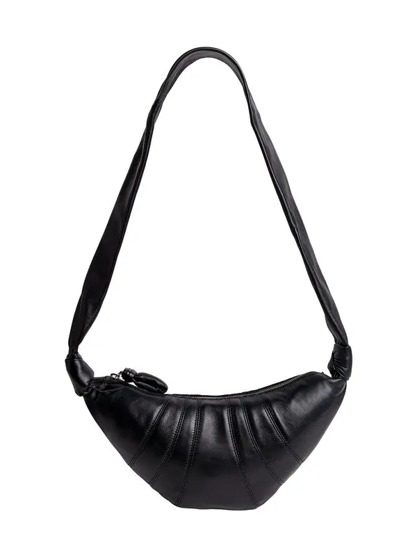 LEMAIRE Small Nappa Leather Croissant Cross-body Bag - Black
