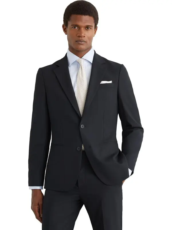 REISS Graduate Single-breasted Tailored-fit Suit Blazer - Navy