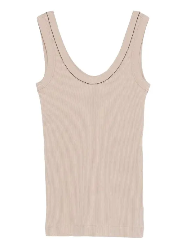 Brunello Cucinelli Cotton Tank Top - Brown