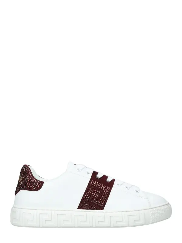 Versace Greca Embellished Sneakers - White